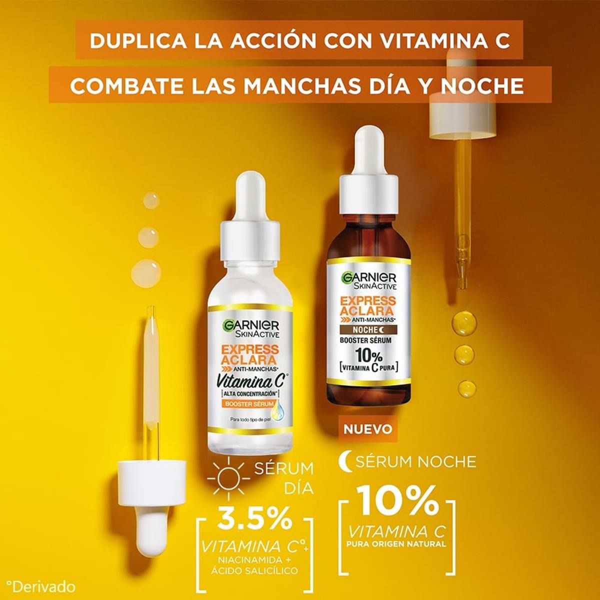 Sérum Nocturno Aclarador de manchas con Vitamina C | Garnier